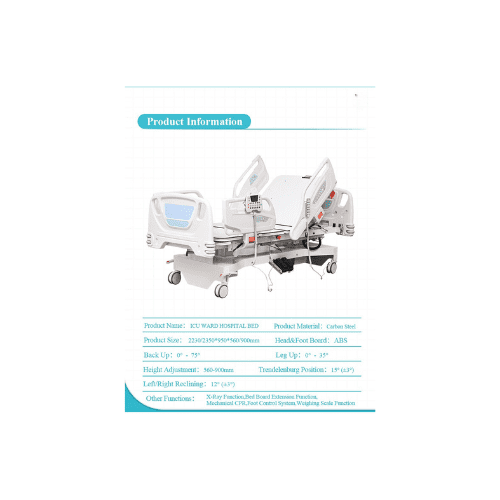 ICU Ward Hospital Bed – Multi-Function - N & O World